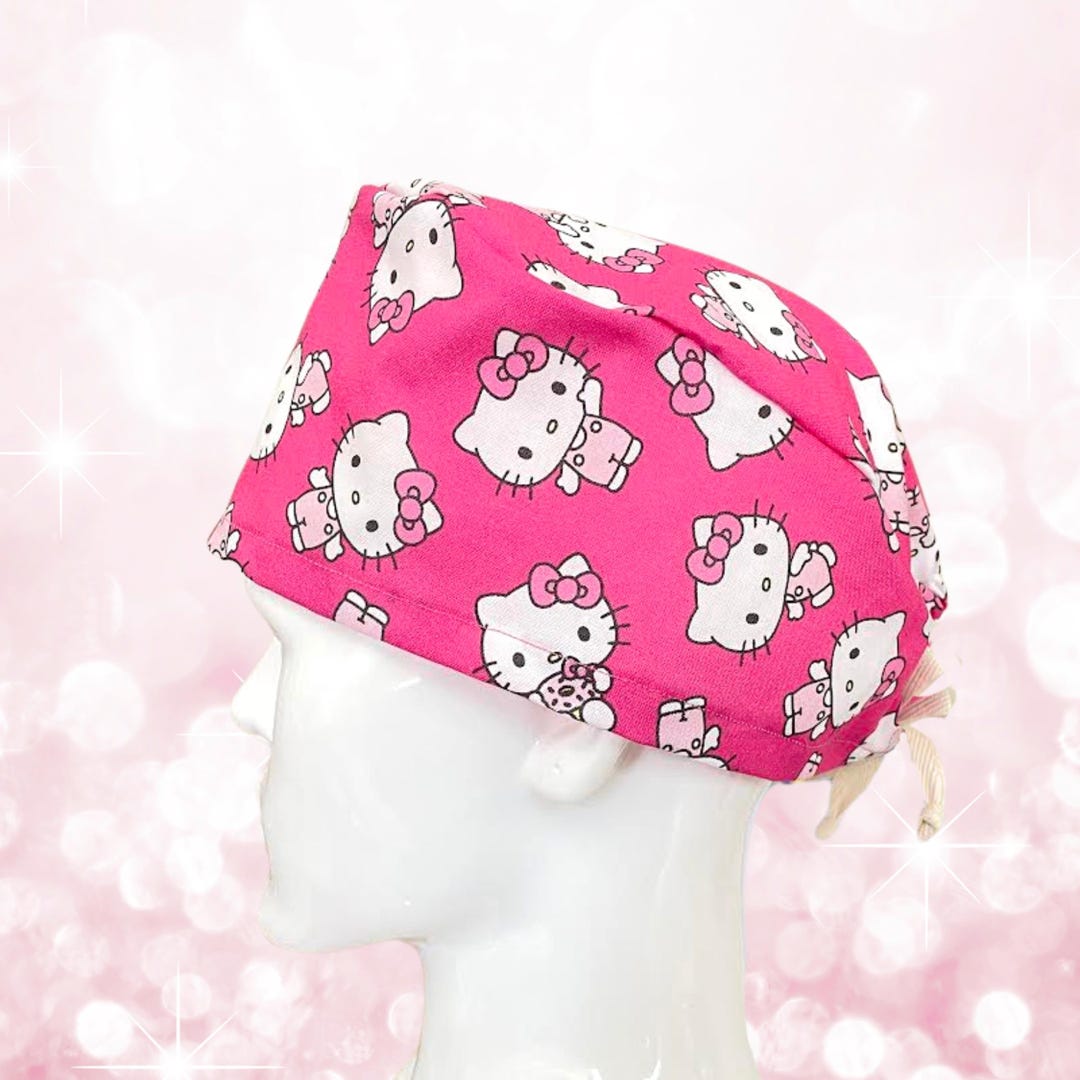 Hello Kitty Scrub Cap: Pink Modern Nurse Hat - Etsy