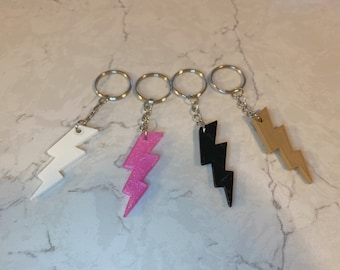 Lightning Bolt Key Chain Personalized Initial Keychain - Etsy