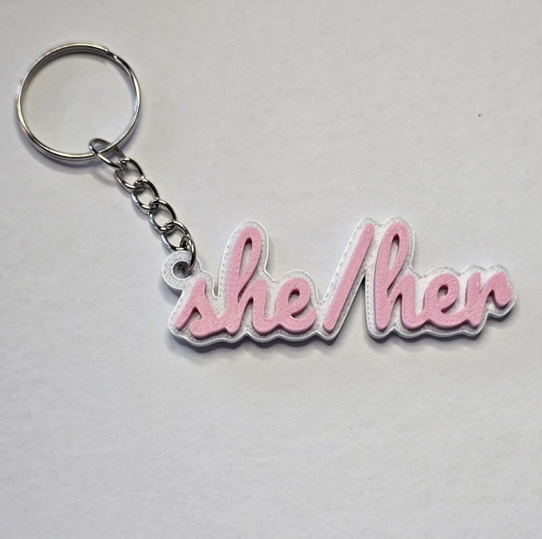 Pronoun She/her Keychain, Pronoun She/her Bag Chain, Keychains, Car ...