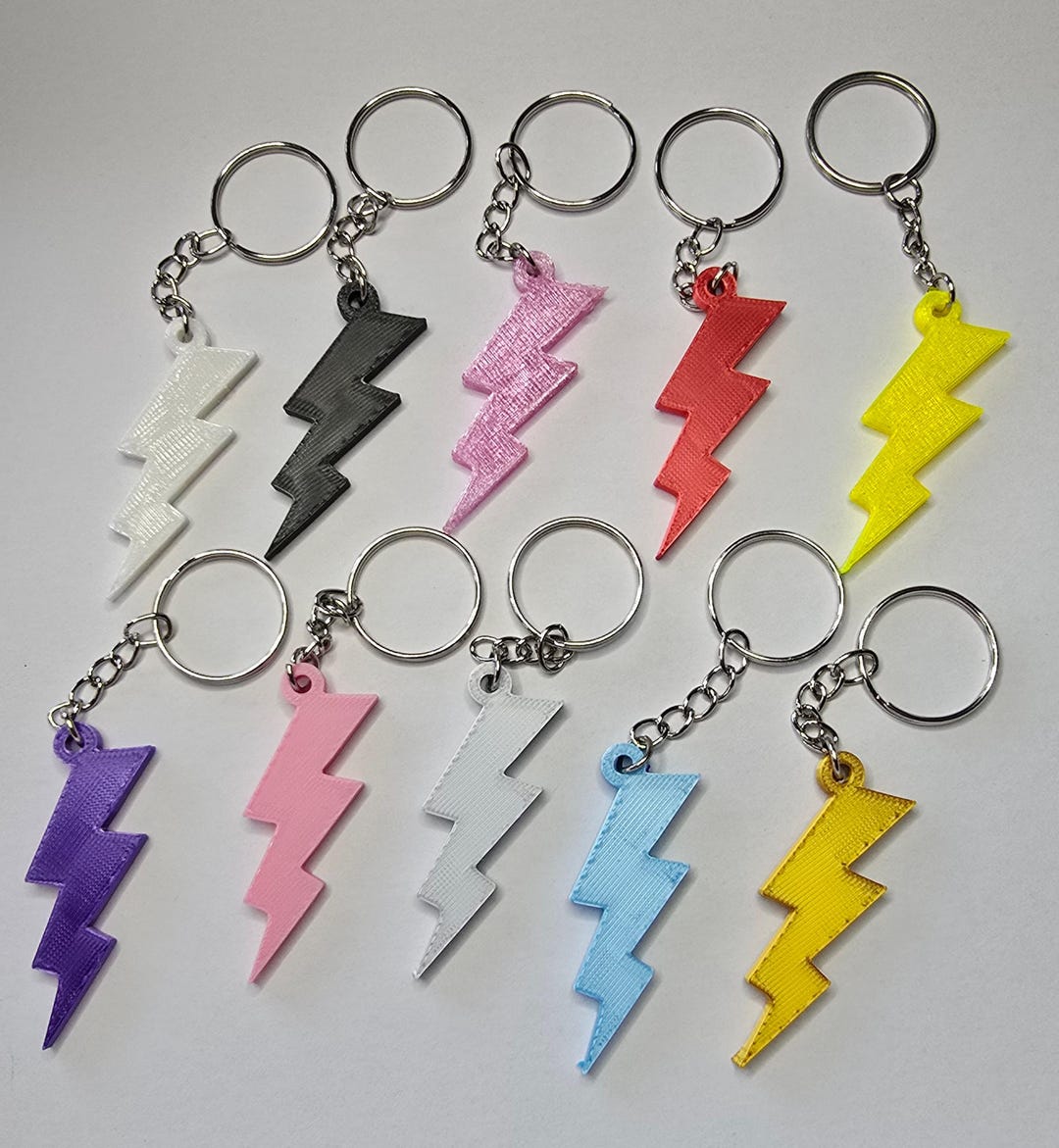Lightning Bolt Keychain, Bolt Keychain, Symbol Keychain, Bolt Chain ...