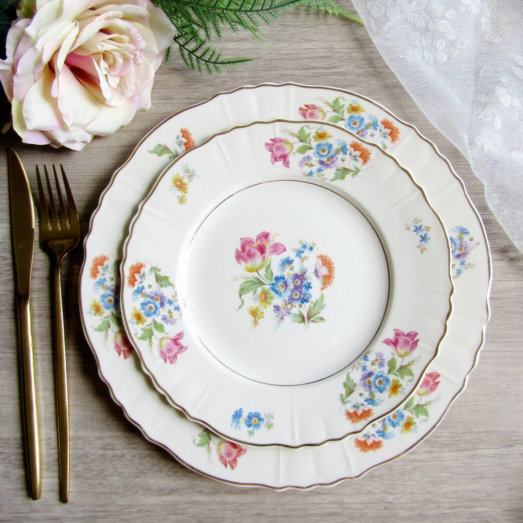 Aberdeen China Plate Set for 4 ~~ Dinner Plates Salad Plates, Vintage ...