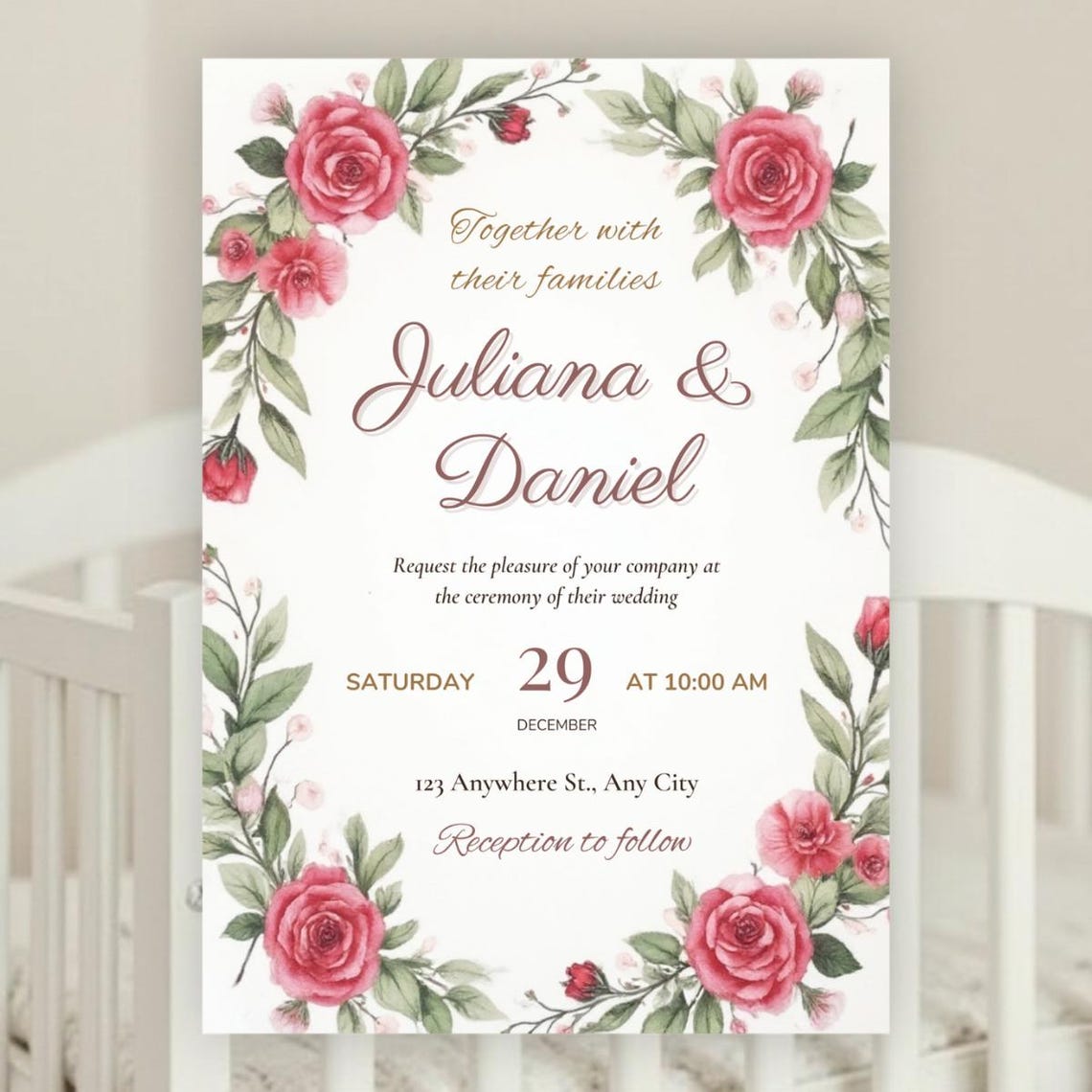 Editable Canva Wedding Invitation Card | Personalized Template - Etsy
