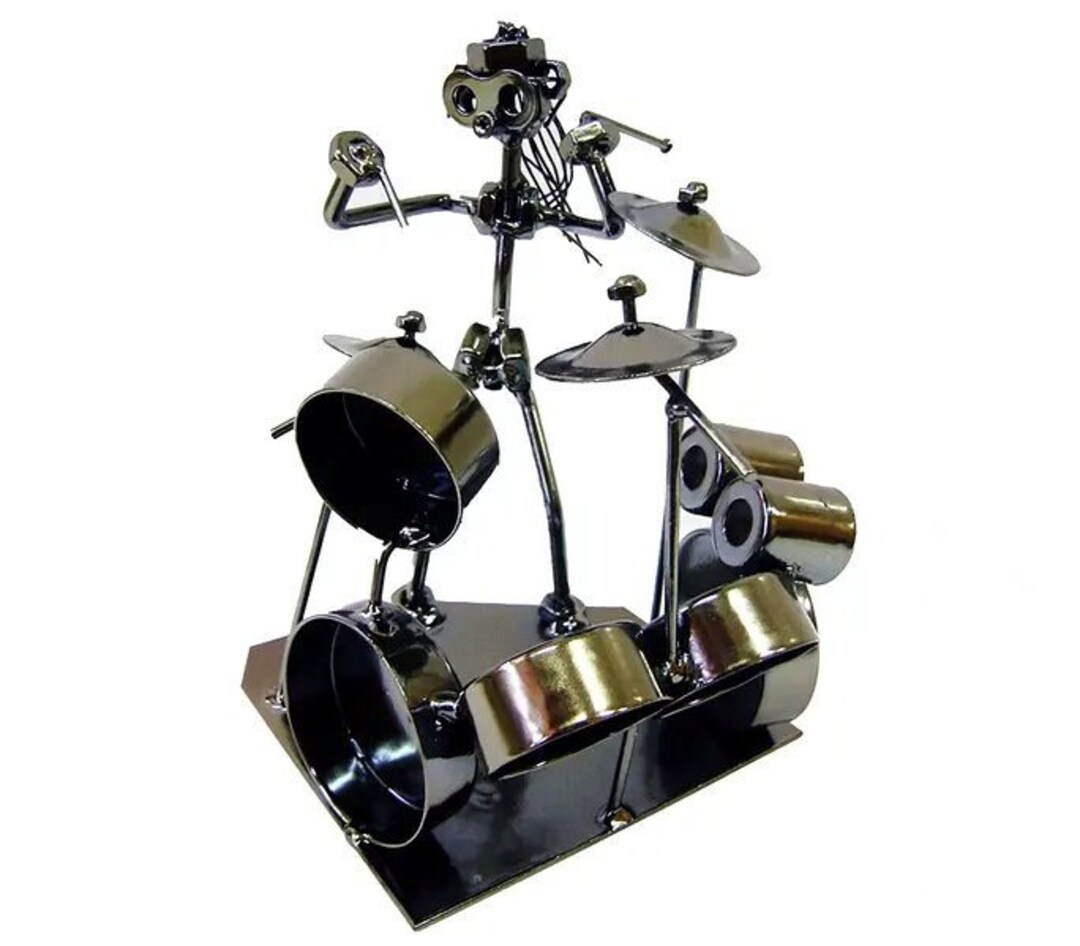 Nuts and Bolts Sculpture Drummer, Musician Handmade Ornament Figurine ...