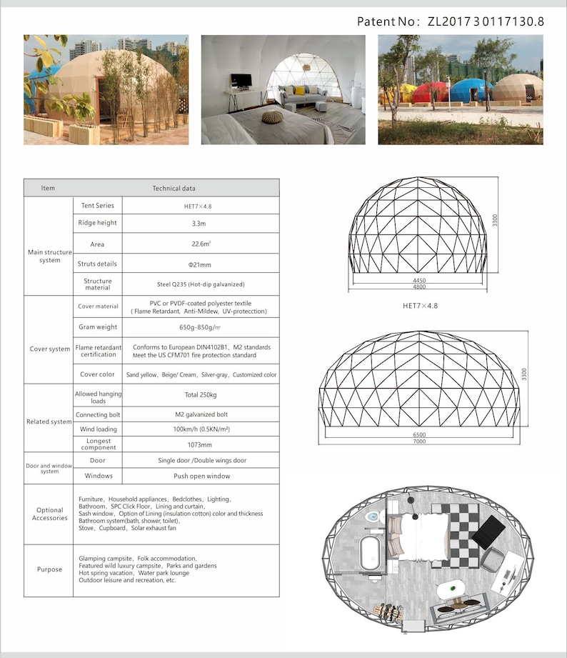 The Domegg--oval Geodesic Dome for Glamping/alternative House/guest ...