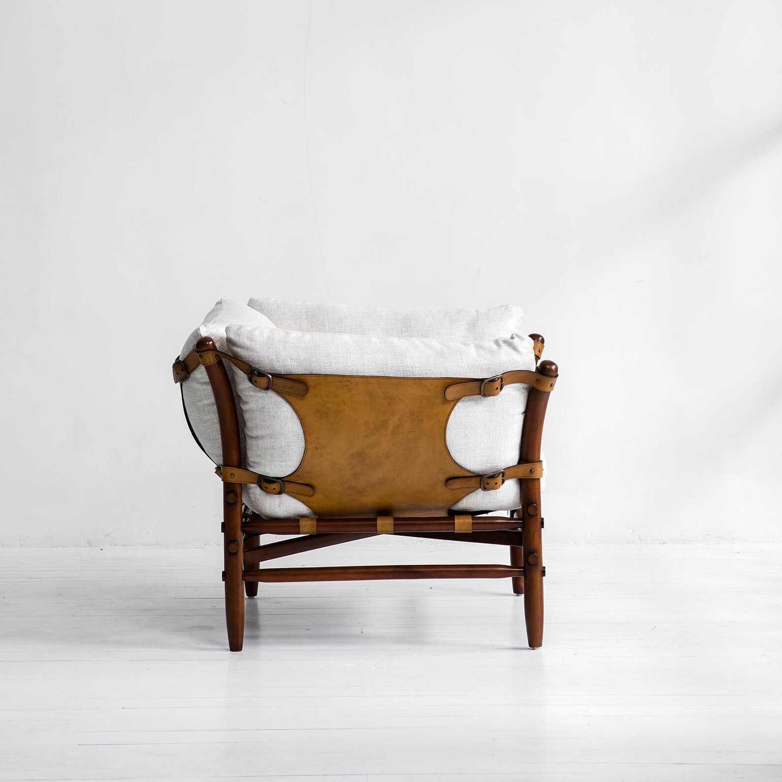 Wanderer Safari Chair - Ivory Fabric With Leather Details - Etsy