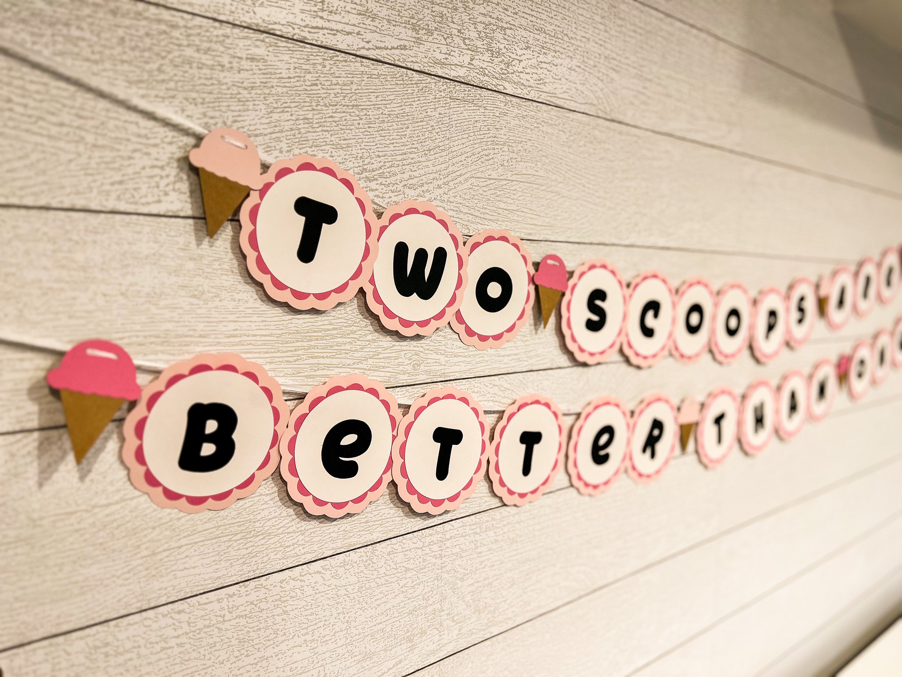 Two Scoops Are Better Than One Baby Shower Cake Smash Banner - Etsy