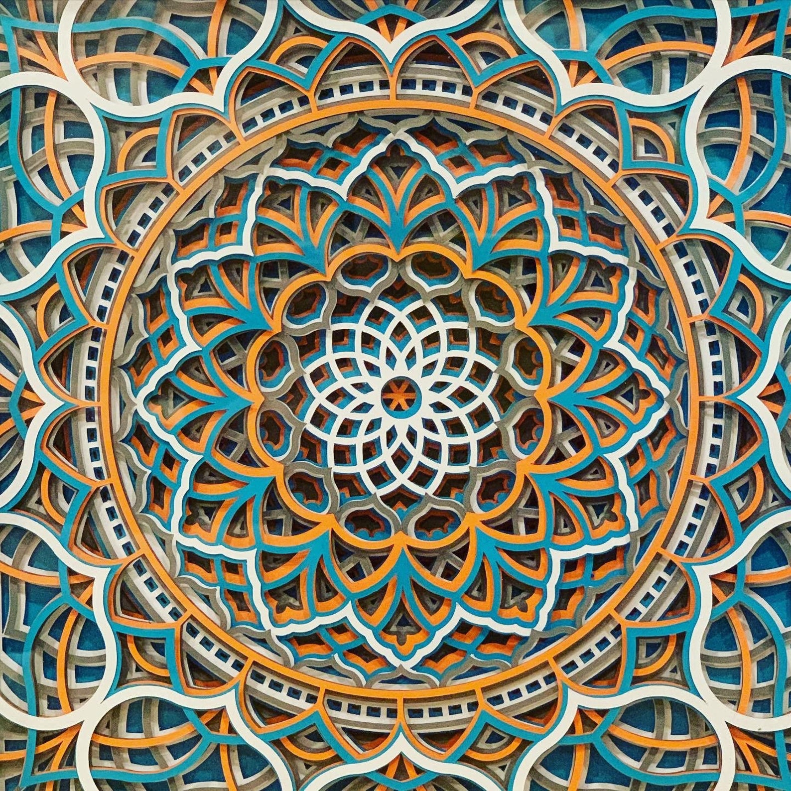 3D Layered Mandala 132 Layered Paper Design Shadow Box - Etsy