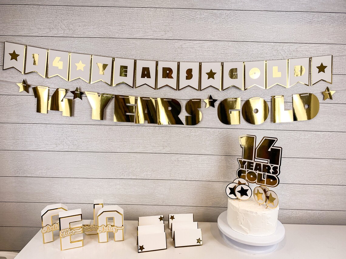Golden Birthday Cake Topper Birthday Party Decor Custom - Etsy