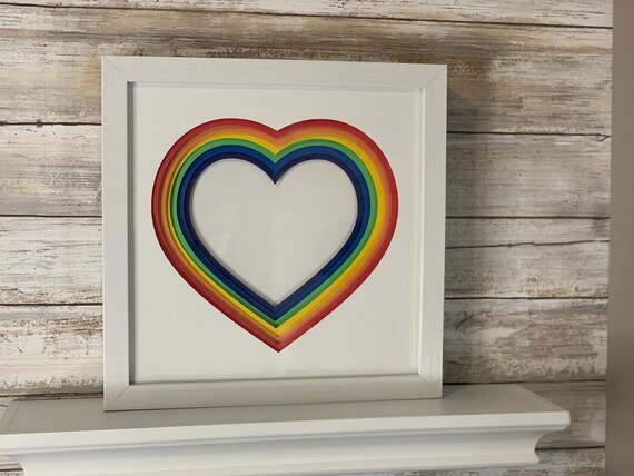 3D Layered Heart Layered Paper Design Shadow Box | Etsy