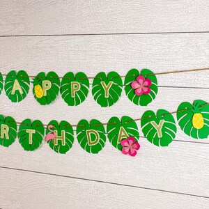 Luau Party Birthday Banner Luau Party Decorations Beach Banner Tropical ...