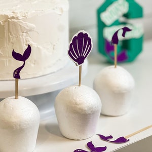 Mermaid Cupcake Toppers Happy Birthday Banner Banner With Name Beach ...