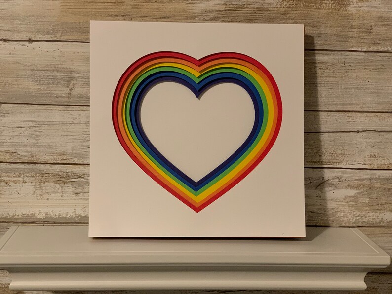 3D Layered Heart Layered Paper Design Shadow Box | Etsy