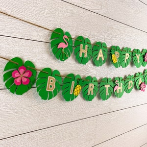 Luau Party Birthday Banner Luau Party Decorations Beach Banner Tropical ...