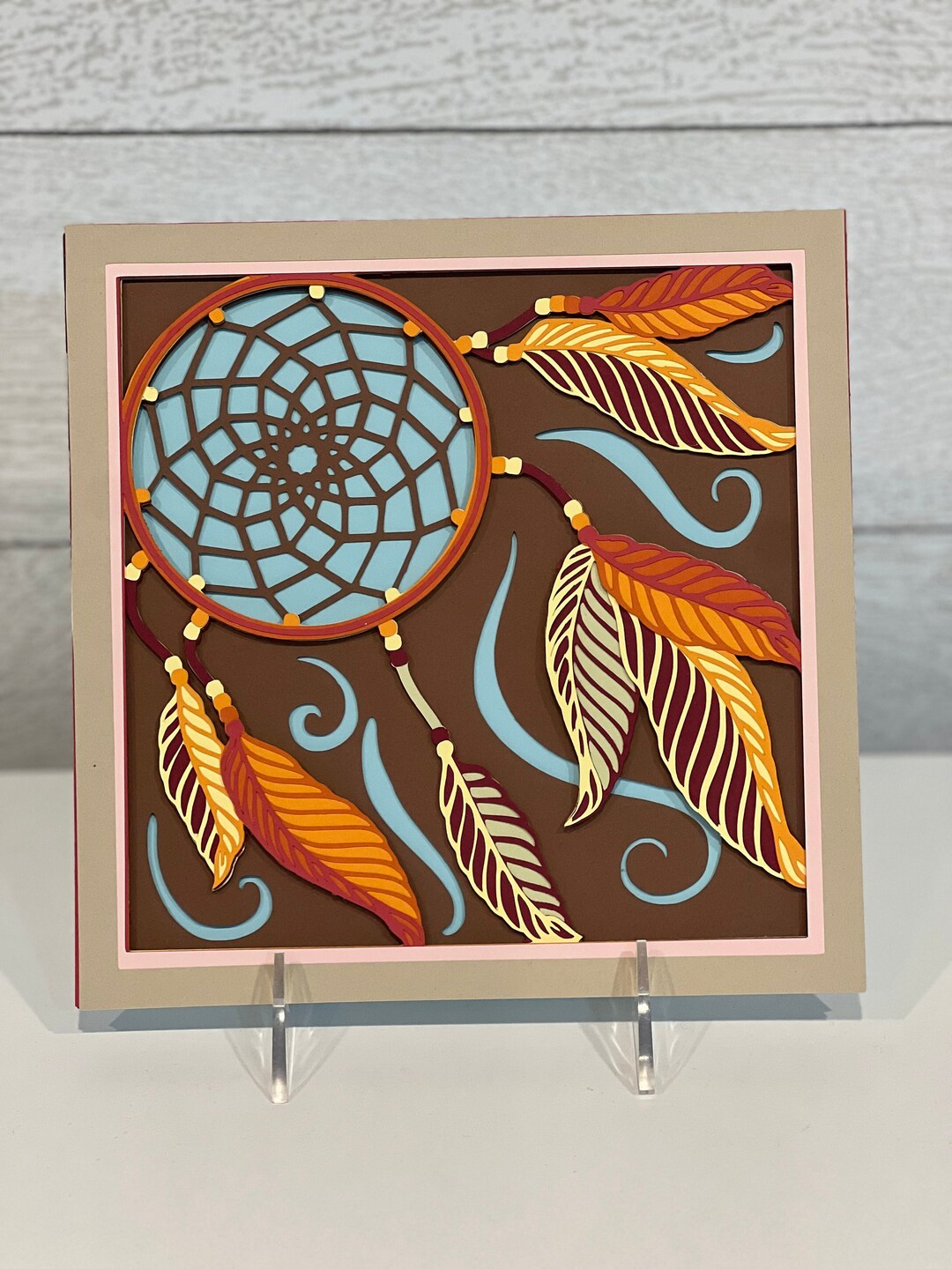 3D Layered Paper Dreamcatcher Layered Cardstock Shadow Box Native Art ...
