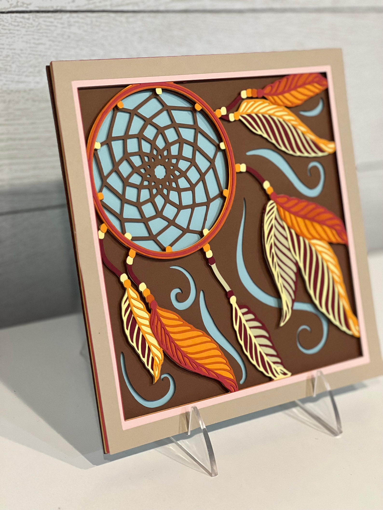 3D Layered Paper Dreamcatcher Layered Cardstock Shadow Box - Etsy