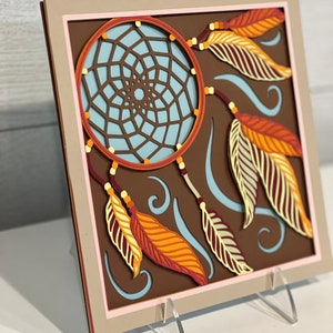 3D Layered Paper Dreamcatcher Layered Cardstock Shadow Box Native Art ...