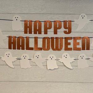 Happy Halloween Banner Cute Ghost Banner Halloween Party - Etsy