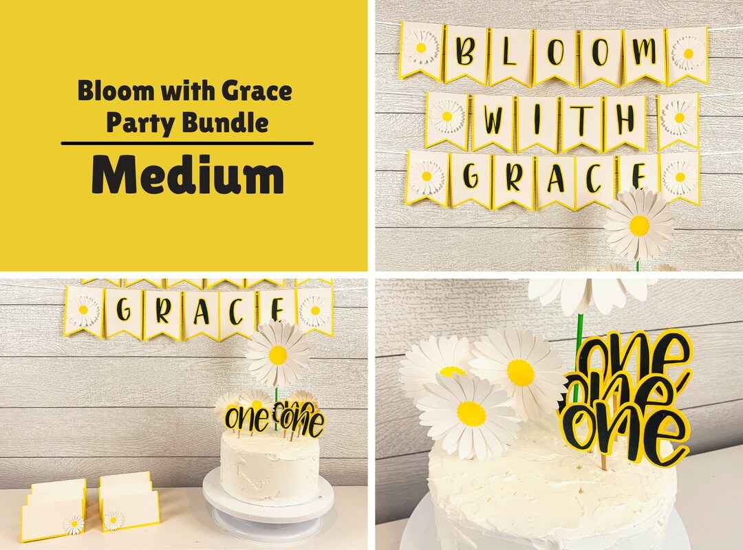 Medium Party Bundle Daisy Theme First Birthday Decorations Bloom With ...