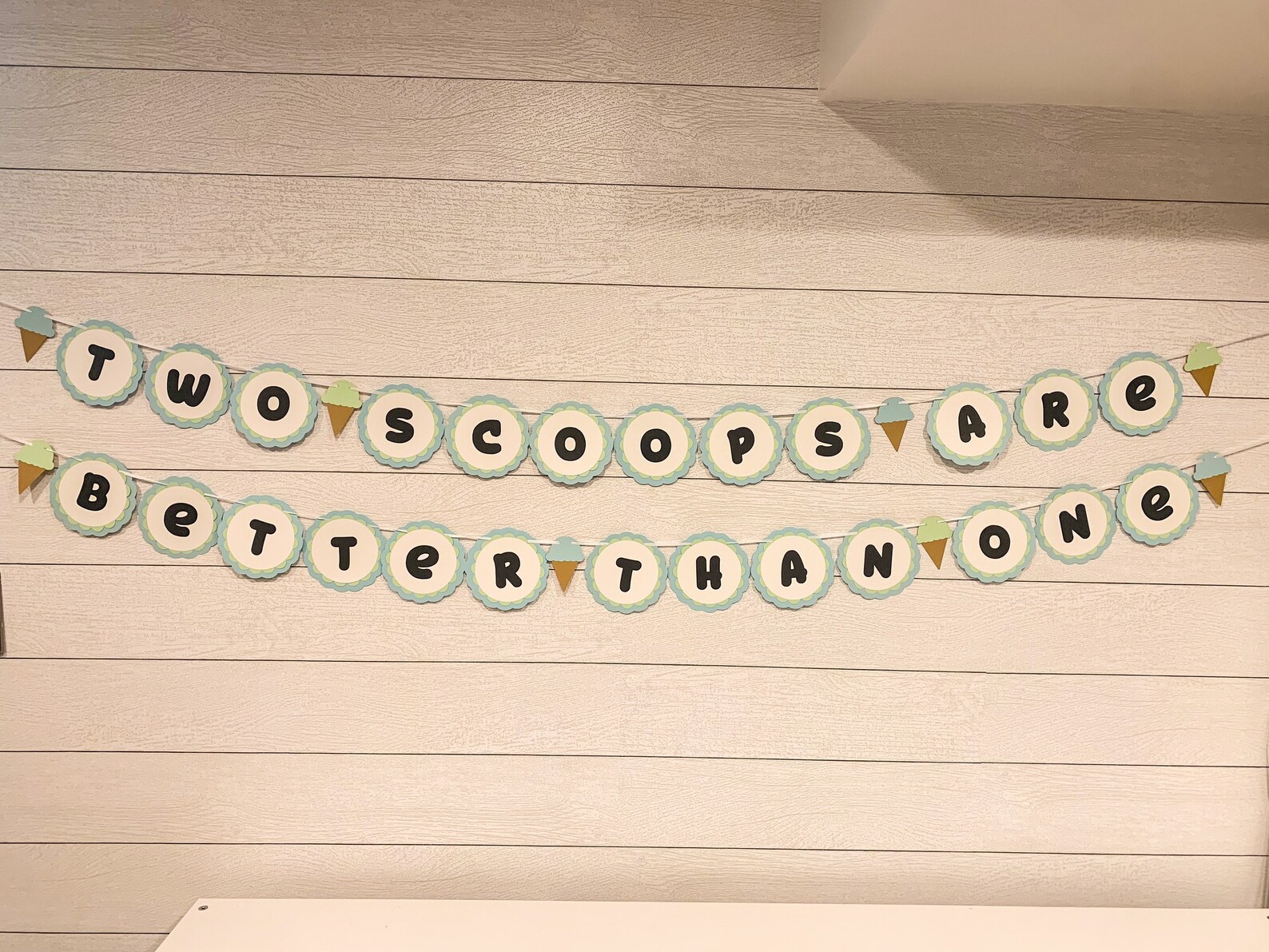 Two Scoops Are Better Than One Baby Shower Cake Smash Banner - Etsy