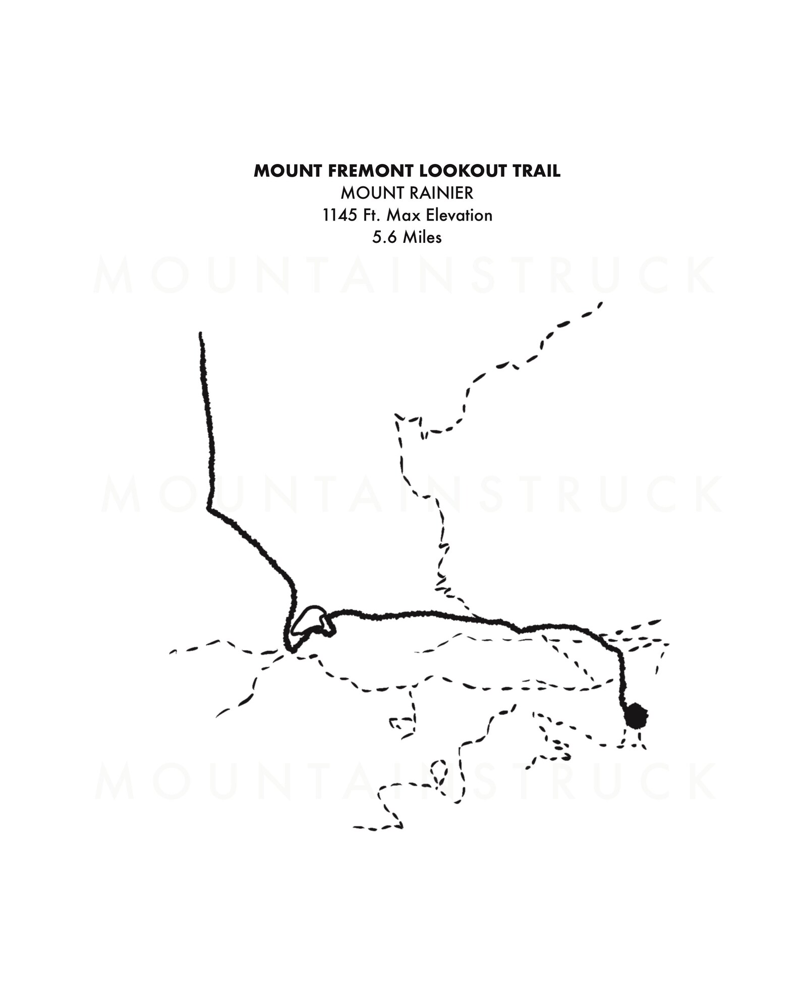 MOUNT FREMONT LOOKOUT Trail 8x10 Route Map Max - Etsy