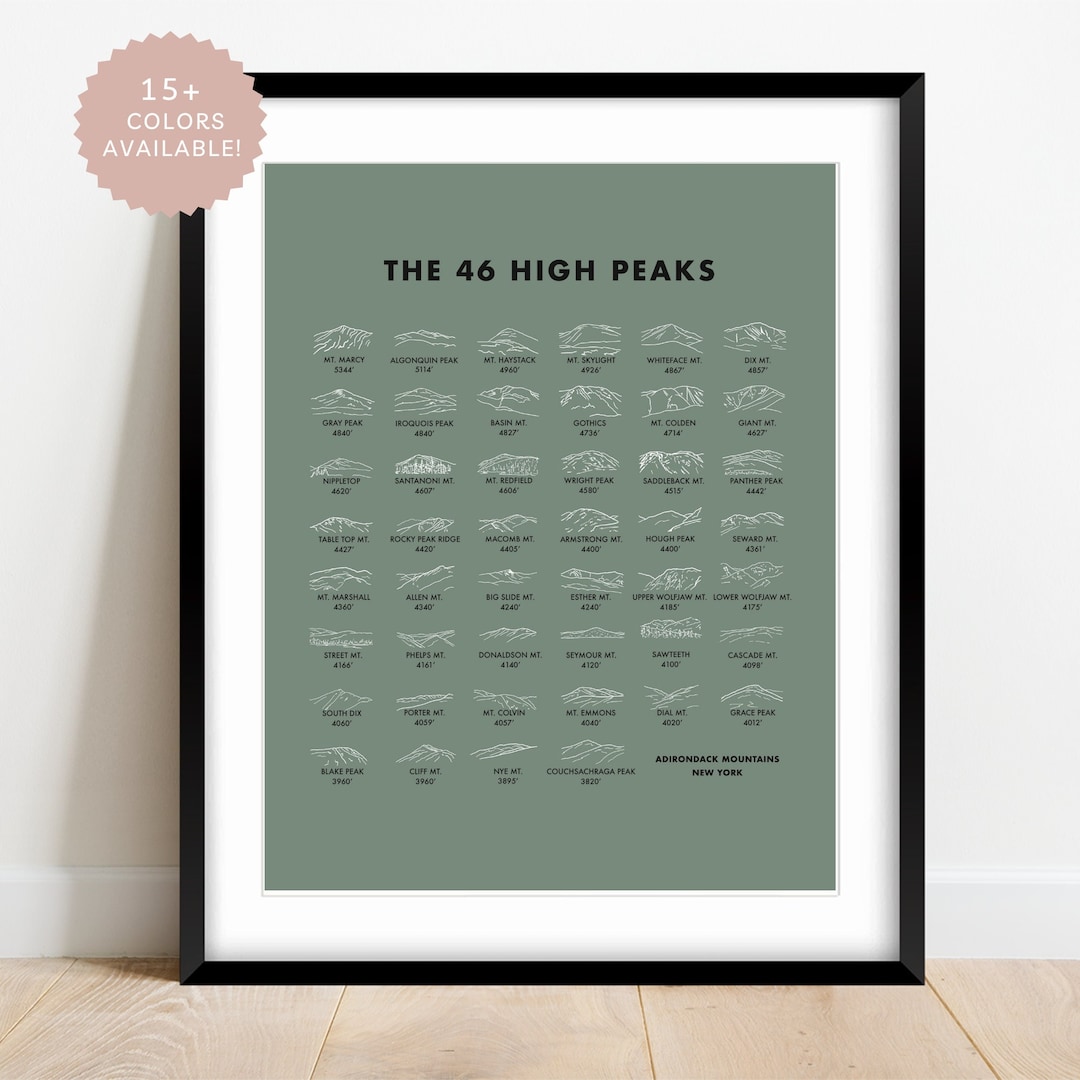 The 46 | ADK | Personalized | Adirondack Mountains Elevation| High ...