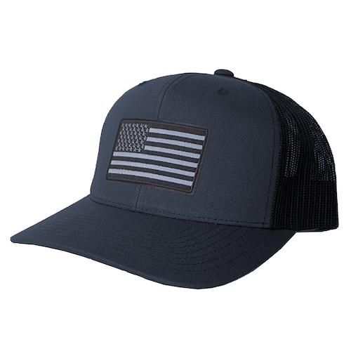 The Bennington USA Flag Patch Trucker Hat Navy - Etsy