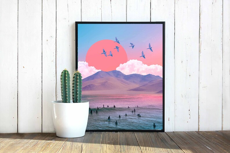 Beach Prints Ocean Wall Art Sea Art Collage Prints - Etsy