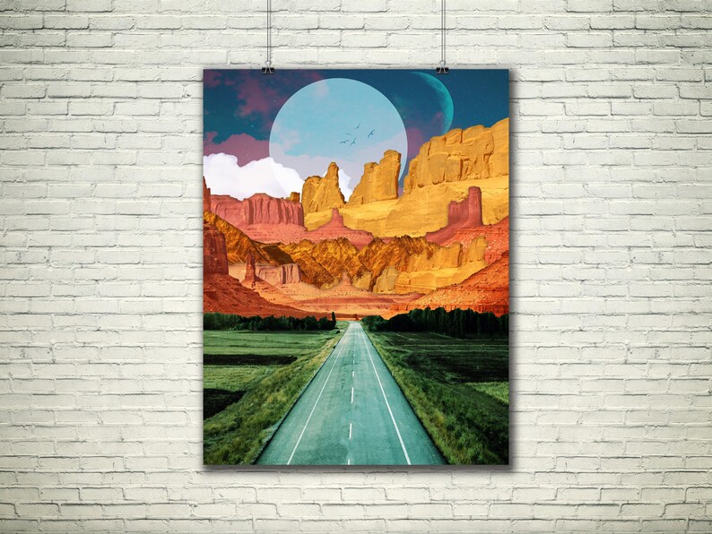 Desert Art, Utah Art, Moab Art, Surreal Art, Moon Wall Art, Home Office ...
