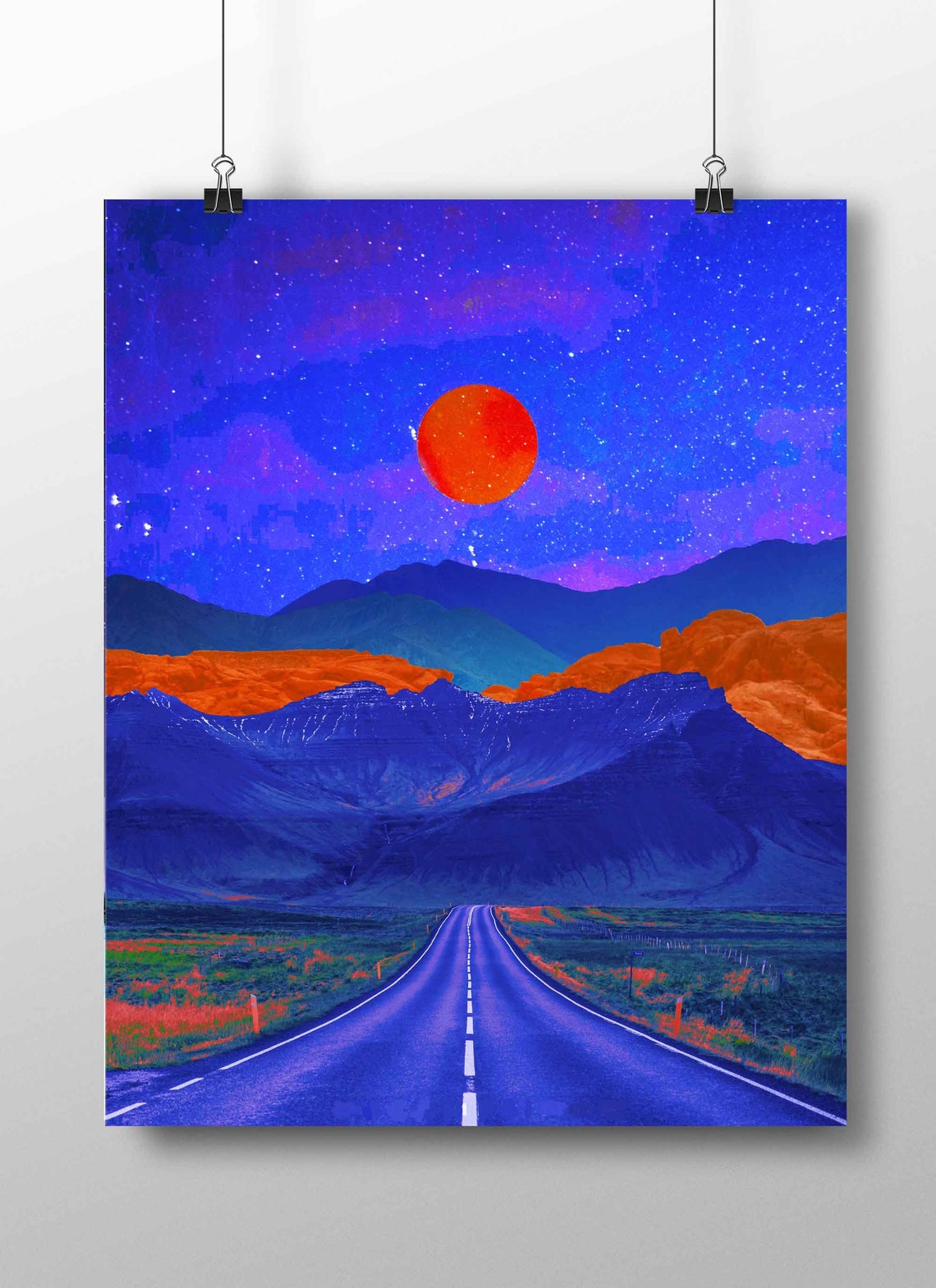 Road Trip Wall Art Travel Art Digital Collage Prints | Etsy