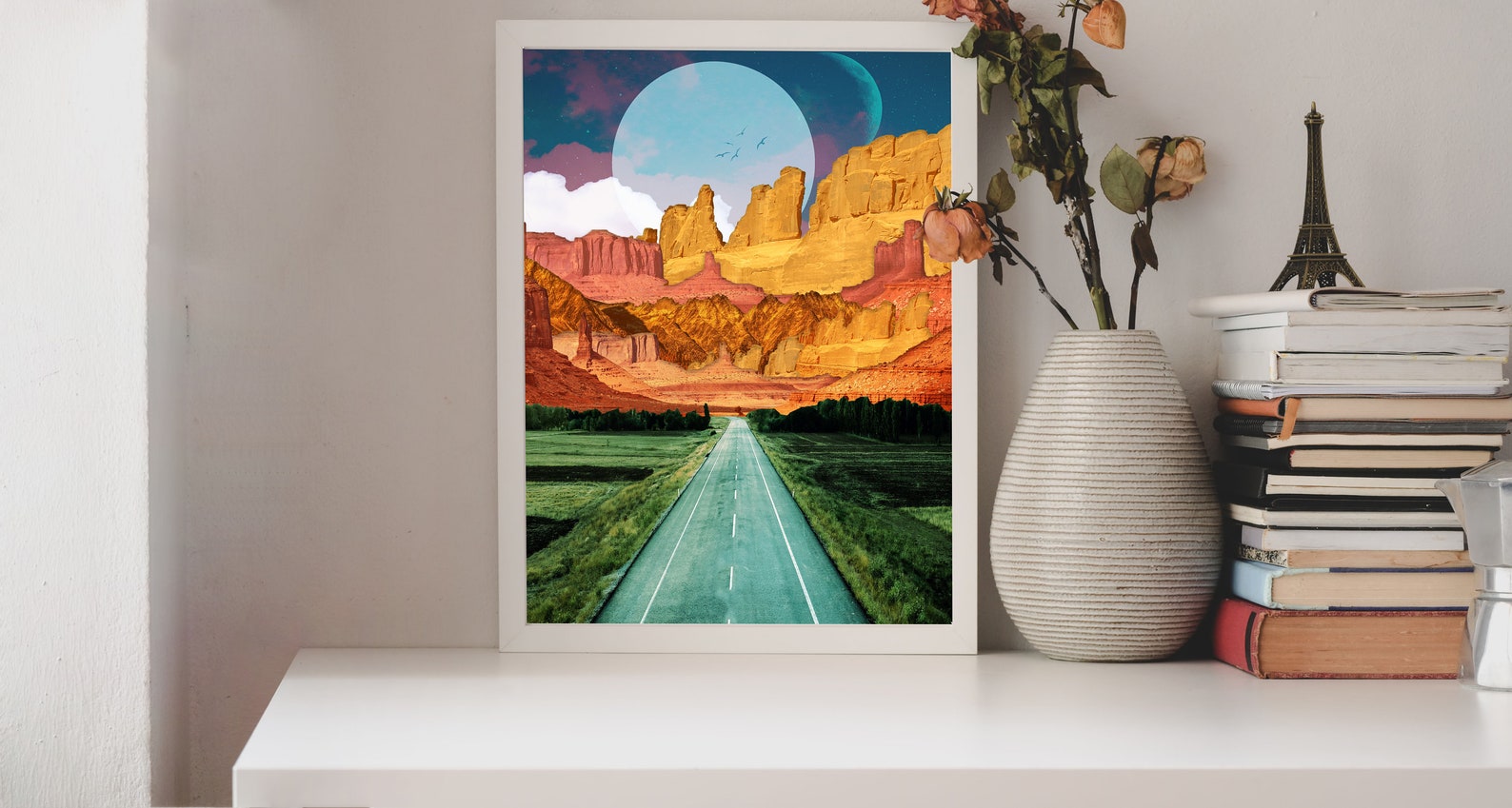 Desert Art, Utah Art, Moab Art, Surreal Art, Moon Wall Art, Home Office ...