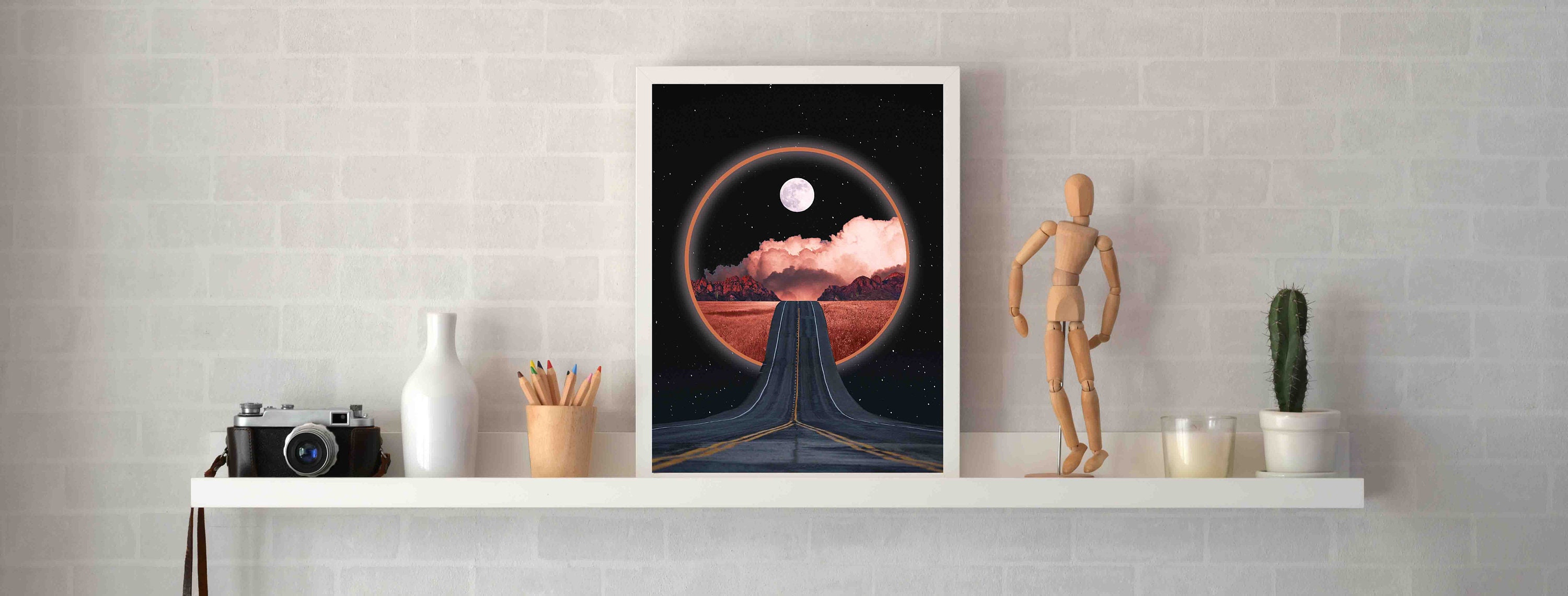 Surreal Art Print, Collage Art, Eclectic Home Decor, Portal Art, Trippy ...