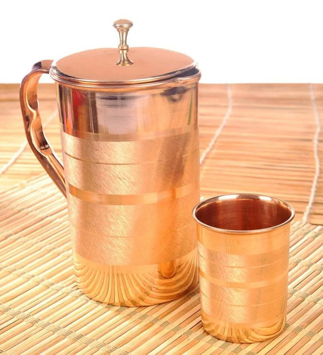 Pure Copper Handmade Copper Bottle Tumbler Jug Pitcher and Copper ...