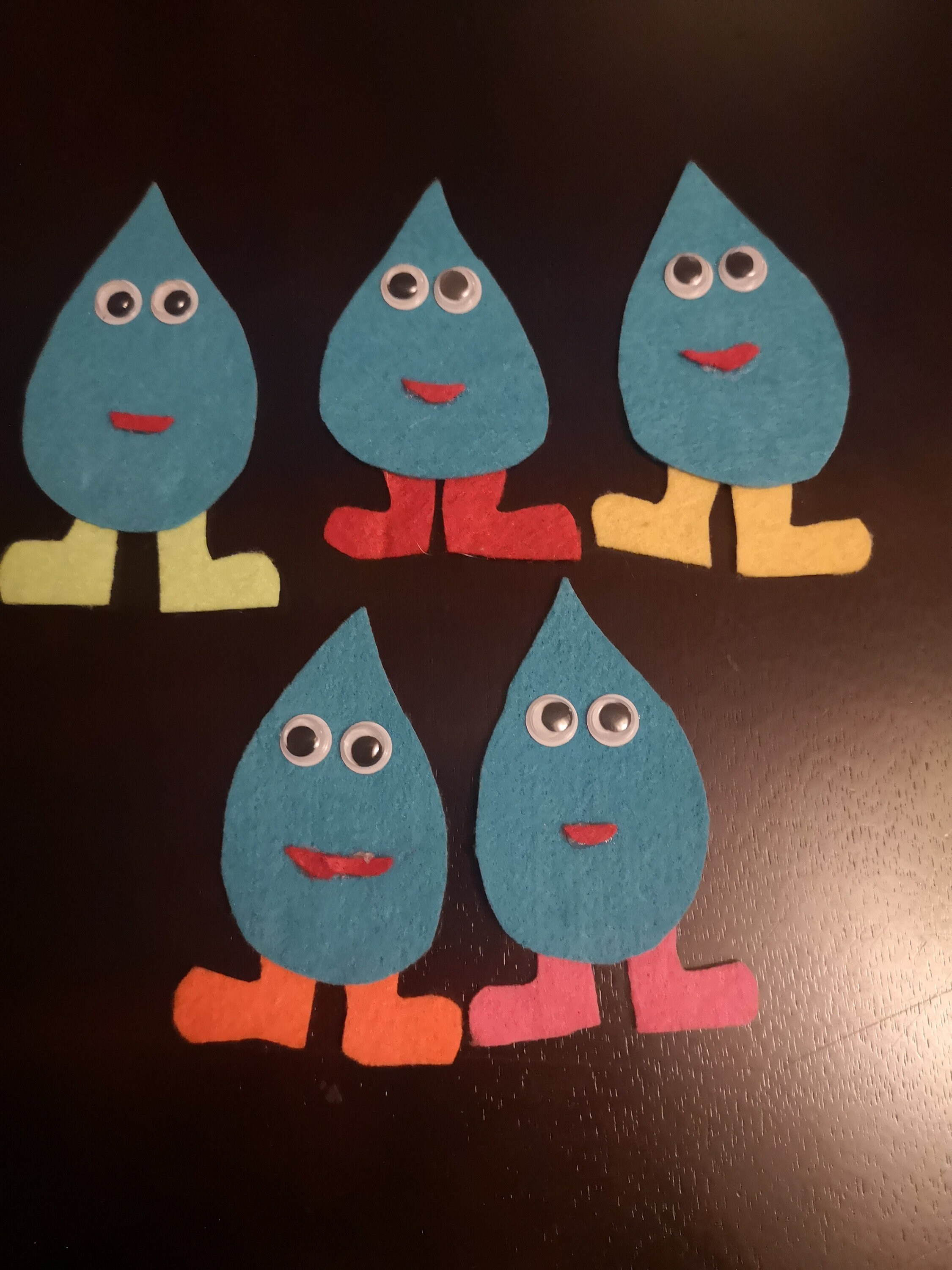 Five Little Raindrops Felt Board Story | Etsy