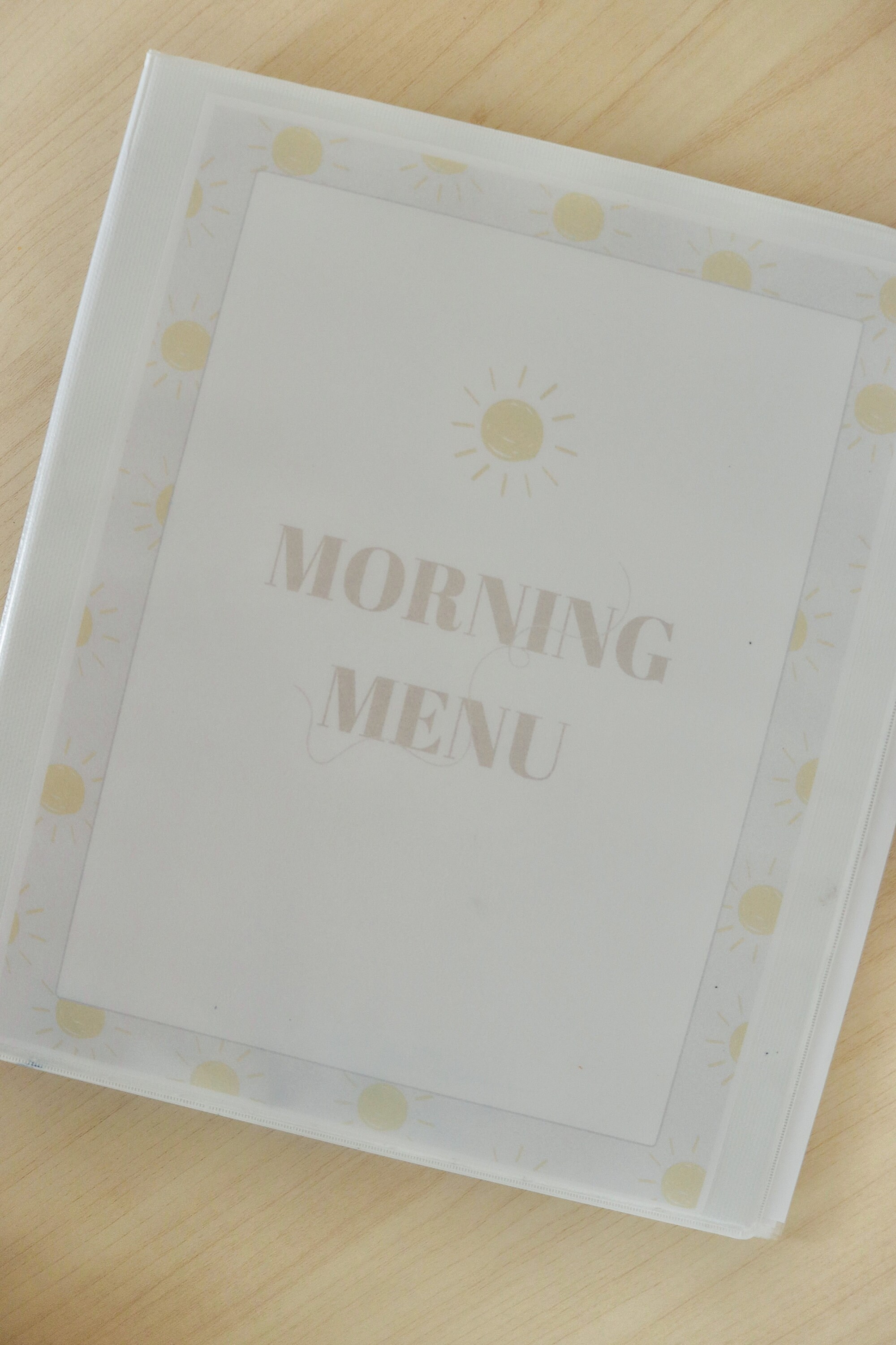 Morning Menu Pages for Homeschool | Suns Theme Morning Menu ...