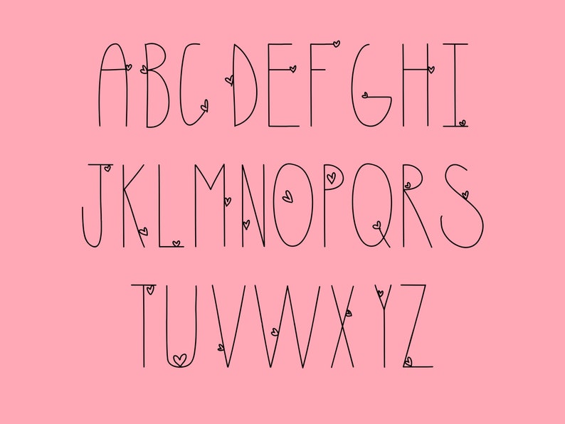 Amor Font A Handwritten Heart Font Narrow Font Sans Serif - Etsy