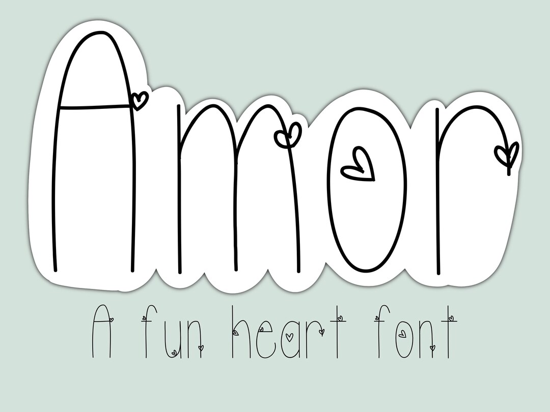 Amor Font A Handwritten Heart Font Narrow Font Sans Serif - Etsy