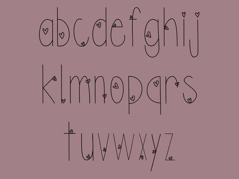 Amor Font A Handwritten Heart Font Narrow Font Sans Serif - Etsy