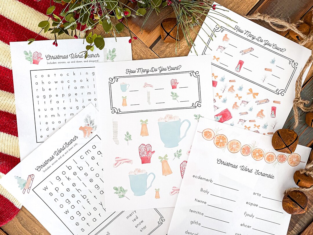 Christmas Activity Pack for Kids // Counting and Spelling Practice ...