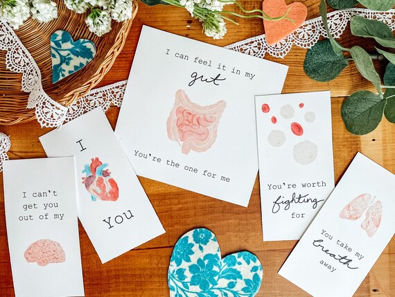 Anatomy Valentines // Valentine Cards // Anatomy Puns // Funny | Etsy