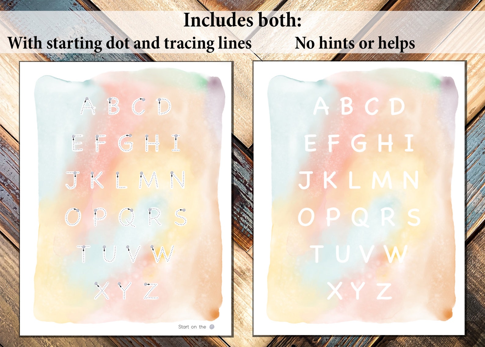 Watercolor Tracing Pages Letters and Numbers // Homeschool - Etsy