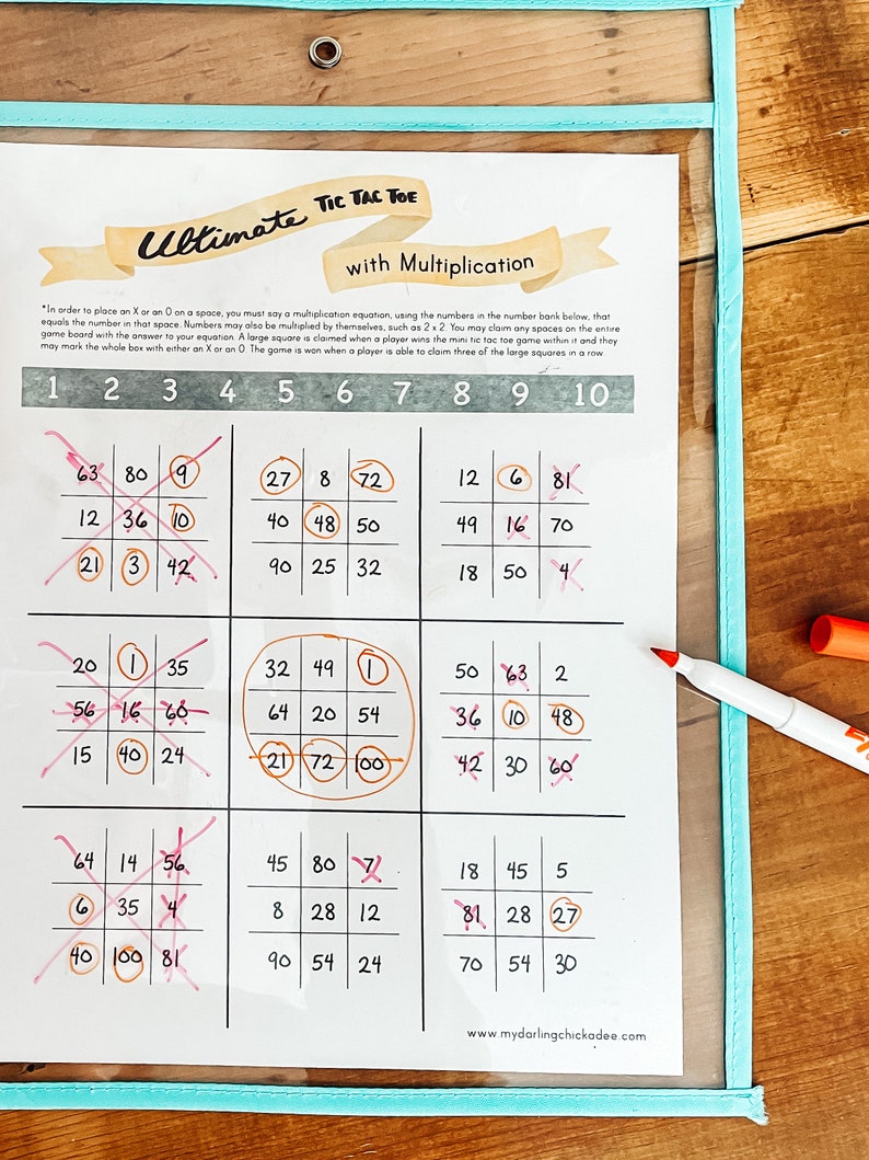 Ultimate Tic Tac Toe With Multiplication // Learning Times Tables ...