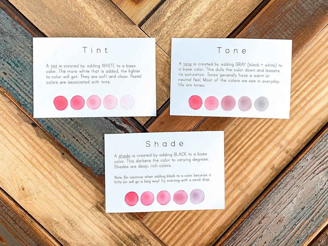 Color Wheel // Color Theory Cards // Homeschool Art Resources - Etsy