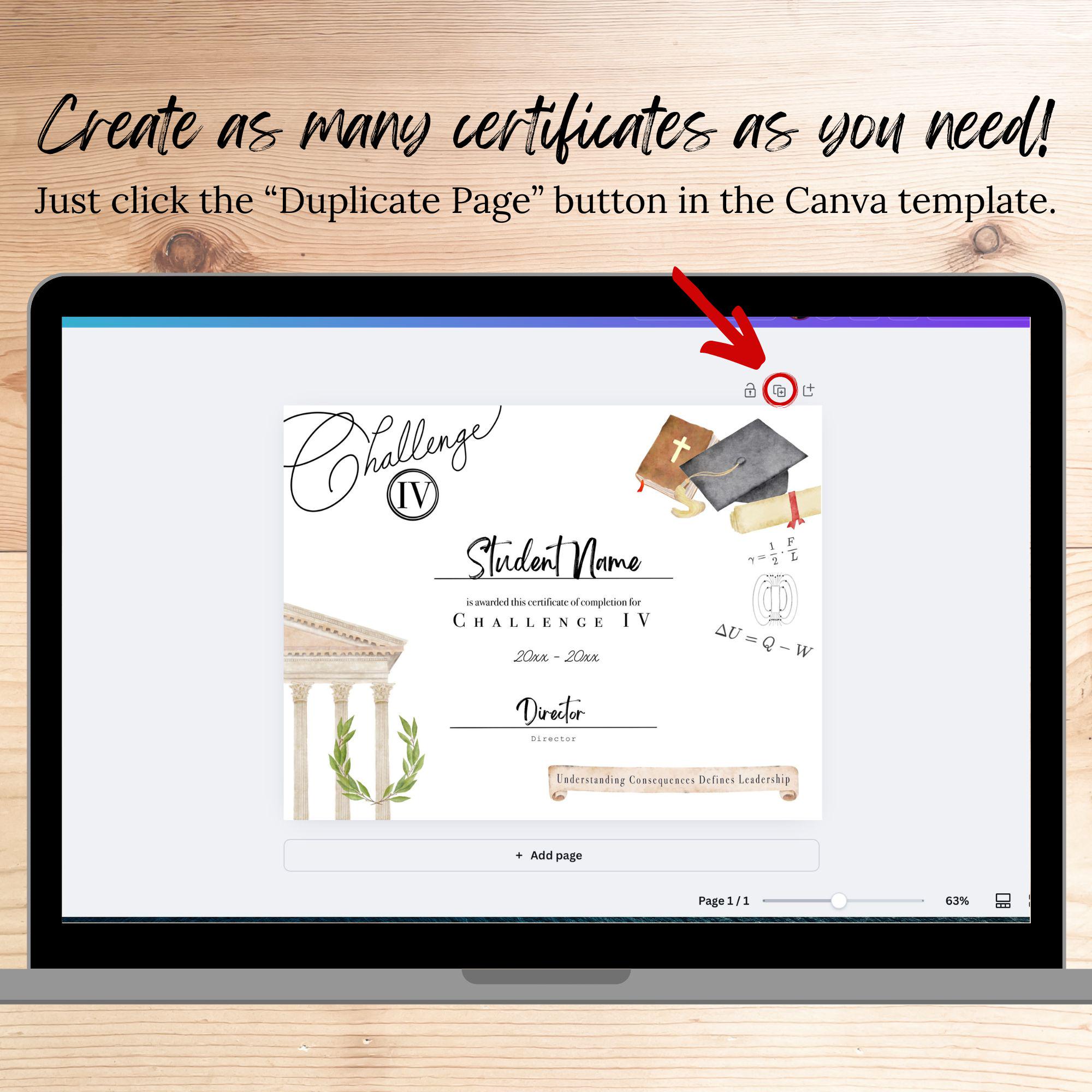 Editable CC Challenge IV Certificate | CC End of Year Celebration Award ...