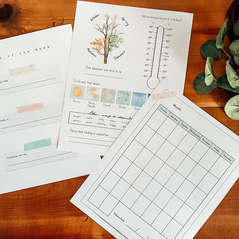 Weather Calendar 2026 - Etsy