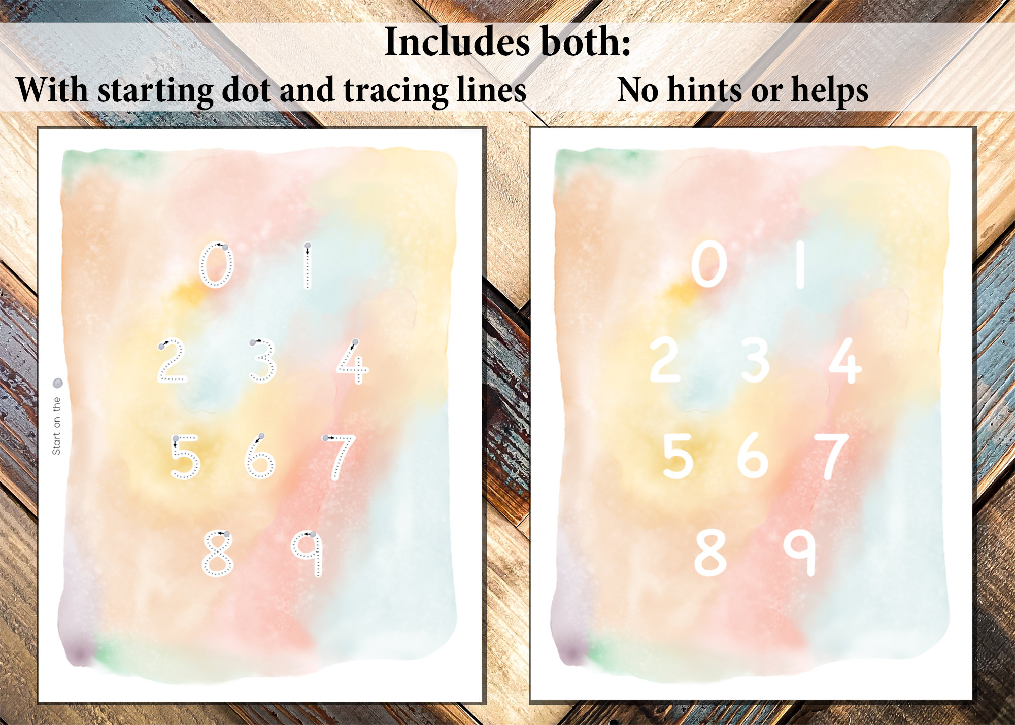 Watercolor Tracing Pages - Letters and Numbers // Homeschool Printables ...