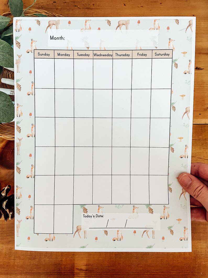 Calendar and Weather Pages - Forest Theme // Homeschool Printables ...