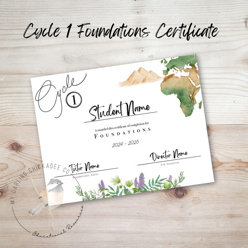 Editable Cycle 1 Classical Conversations Certificates || Foundations ...