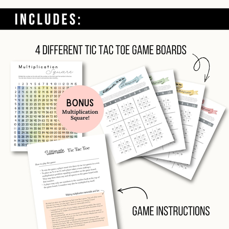 Ultimate Tic Tac Toe With Multiplication | Times Tables Practice ...