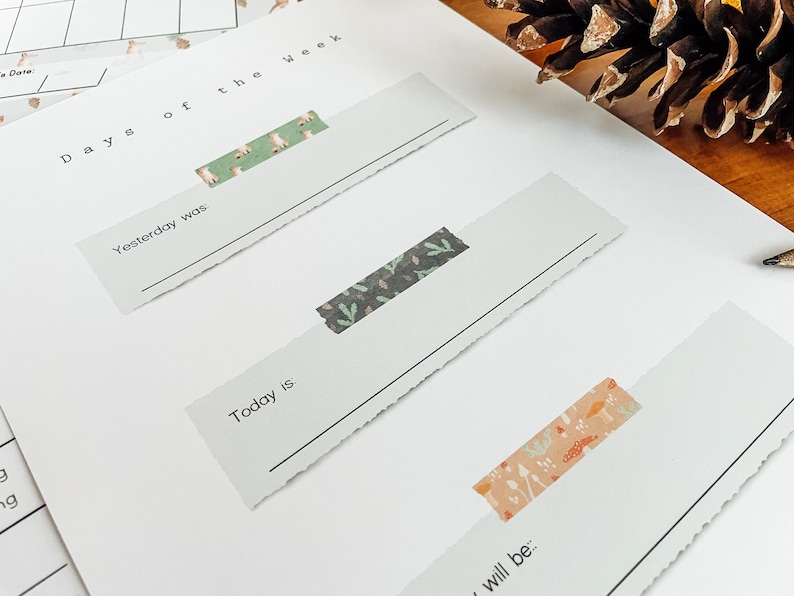 Calendar and Weather Pages - Forest Theme // Homeschool Printables ...