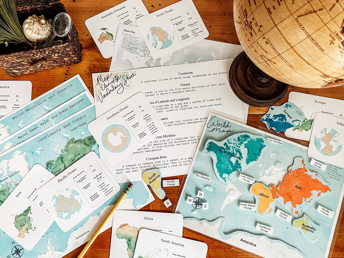 World Geography Resource Pack // Map Activity Mat // - Etsy